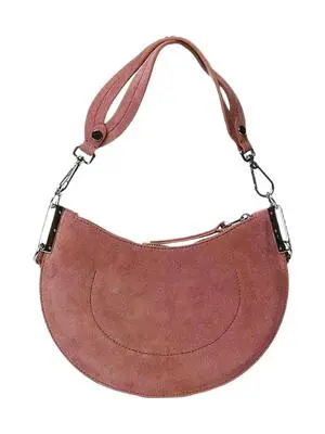 COCCINELLE Suede Crescent Shoulder Bag - Pink