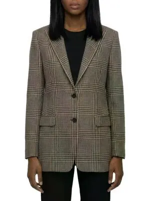 Tagliatore Bertha Checked Blazer - Brown
