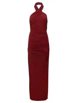 Carolina Herrera Criss-cross Halterneck Gown - Red