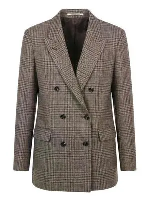 Tagliatore Jasmine Double-breasted Check-pattern Blazer - Brown