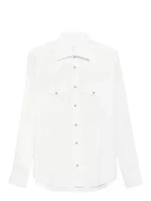 Eleventy Western-style Panelled Shirt - White
