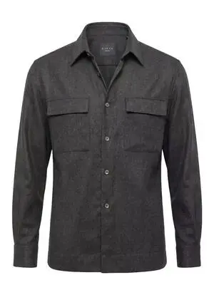 XACUS Button-up Chest-pocket Shirt - Grey