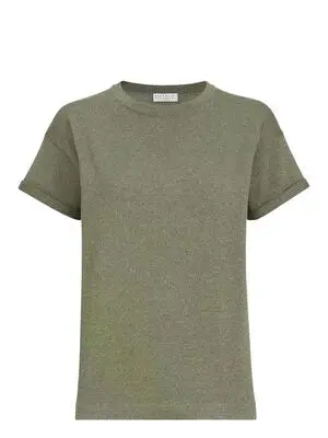 Brunello Cucinelli Sparkling Cashmere And Silk Lightweight Knit T-shirt - Green