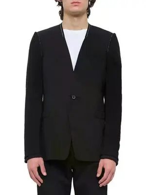 LANVIN Inside-out Collarless Jacket - Blue