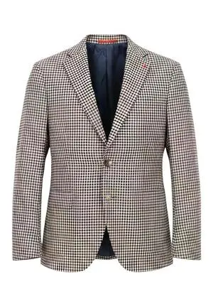 Isaia Gingham-check Blazer - Neutrals