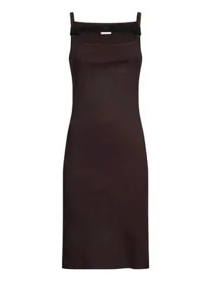 COURREGES Ribbed Spaghetti Strap Dress - Red
