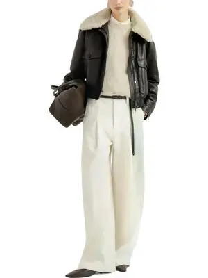 Brunello Cucinelli Mohair, Cotton, And Wool Diamond Yarn English Rib Sweater With Sequins - Neutrals