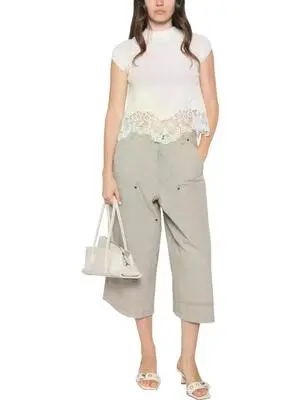 Ermanno Scervino Lace Trim Knit Top - Neutrals