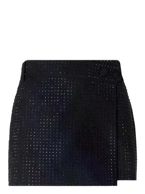 Pinko Rhinestone Embellished Wrap Skirt - Black