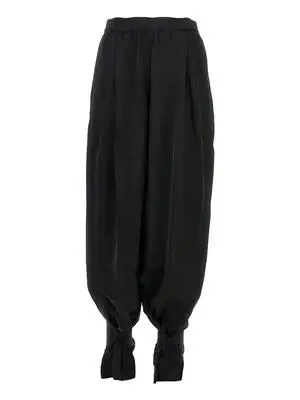 Andamane The Attico Pleated Ankle-tie Trousers - Black