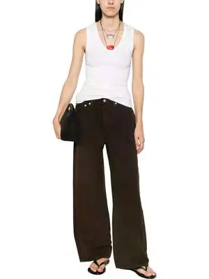 ST. AGNI Canvas Mid-rise Jeans - Brown