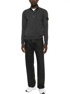 Stone Island Stone Island Logo Patch High Neck Polo Shirt Grey