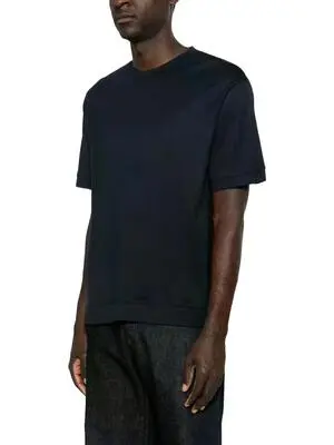 PAOLO PECORA Ribbed-trim Short-sleeve T-shirt - Blue