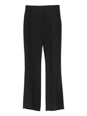 THE ROW Fabien Silk Cady Flared Leg Trousers - Black