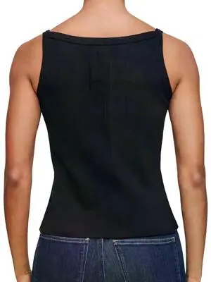 DL1961 Ribbed Knit Tank Top - Black