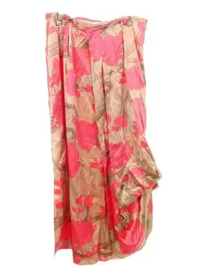 Fendi Floral Asymmetric Zip Skirt - Pink