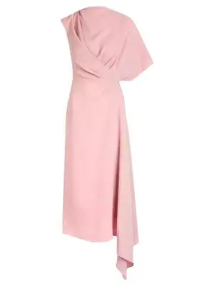 ROKSANDA Elva Draped Asymmetric Midi Dress - Pink