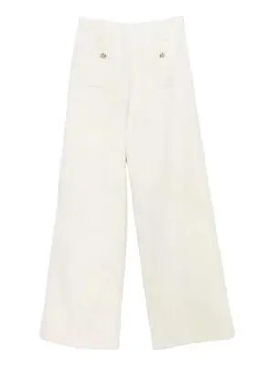 Maje Button-detail Straight-leg Trousers - Neutrals