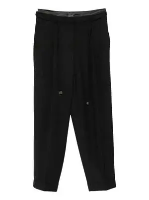 Peserico Peserico Tie-Fastening Turn-Up Trousers Black