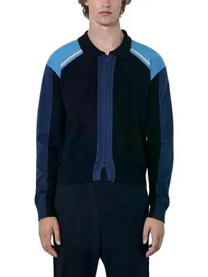 KIKO KOSTADINOV Contrast-panel Zip-front Sweater - Black