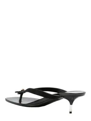 Versace Medusa Plaque Kitten-heel Sandals - Black