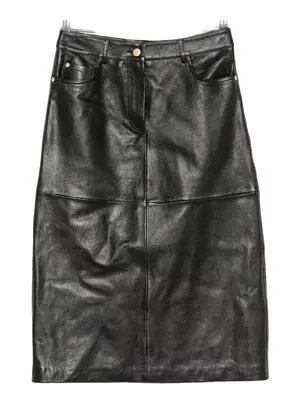 MAX MARA S Max Mara Leather Panelled Midi Skirt