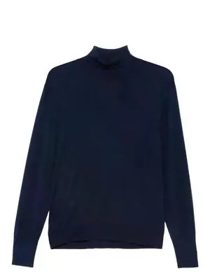 Eleventy Fine Knit Roll-neck Wool Sweater - Blue