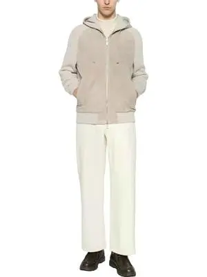 Eleventy Suede Panelled Jacket - Neutrals