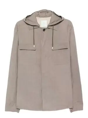 Eleventy Hooded Jacket With Chest Flap Pockets - Green