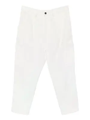Eleventy Pleated Corduroy Trousers - White
