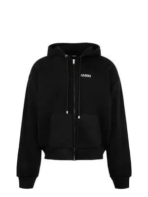 Amiri Relaxed Zip-up Hoodie With Logo Detail - Black