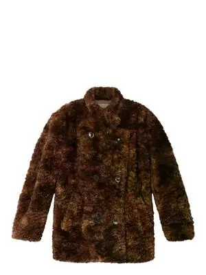 MARANT ETOILE Jya Double-Breasted Faux Fur Coat