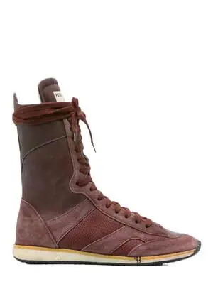 Patrizia Pepe Racing Skin '93" High-top Sneakers - Brown