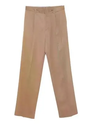 LARDINI Pleated Straight-leg Trousers - Neutrals