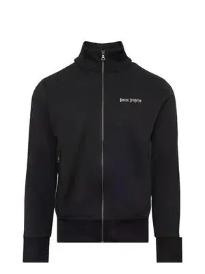 Palm Angels Logo Embroidered Track Jacket - Black