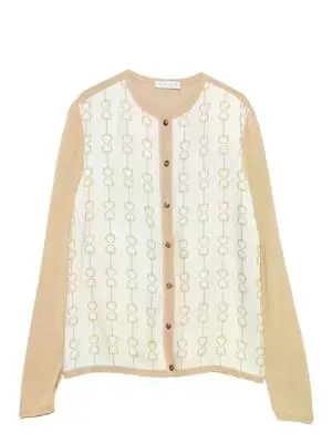 Celine Chain Print Cardigan - Neutrals