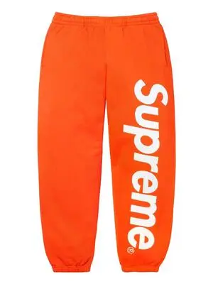 Supreme Satin-appliqué Cotton Track Pants - Orange