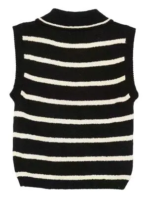 Altuzarra Striped Sleeveless Polo Top - Black