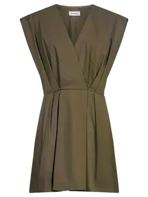 Simkhai Sefi Pleated V-neck Mini Dress - Green