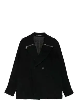 D HYGEN Tweed Peacoat - Black
