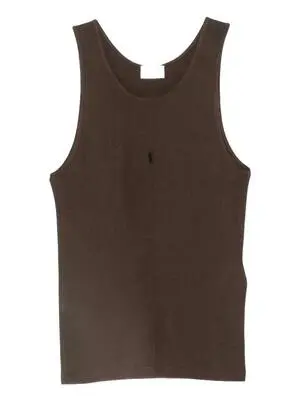 Saint Laurent Ribbed-knit Tank Top - Brown
