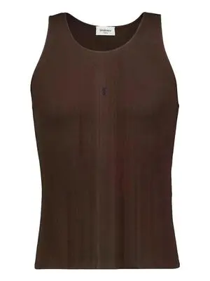 Saint Laurent Ribbed-knit Tank Top - Brown