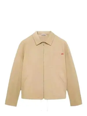 Loewe LOEWE Zip-Up Jacket With Embroidered Logo Neutrals