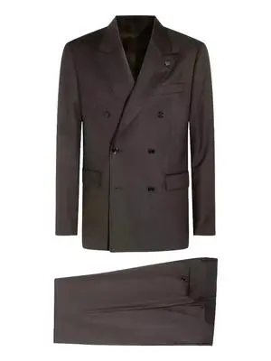 LARDINI Double-breasted Suit - Brown