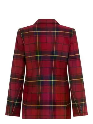 Ralph Lauren Plaid Double-breasted Blazer - Red