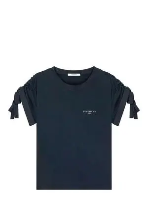 Givenchy Cotton T-shirt With Ribbon Detail - Blue