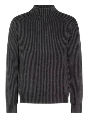 04651 / A TRIP IN A BAG Ribbed Knit Mock Neck Sweater - Black