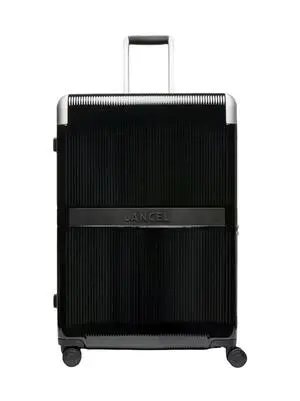 LANCEL Ridged Luggage With Logo Plaque - Black
