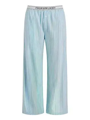 Polo Ralph Lauren Striped Logo Waistband Pajama Pants - Blue