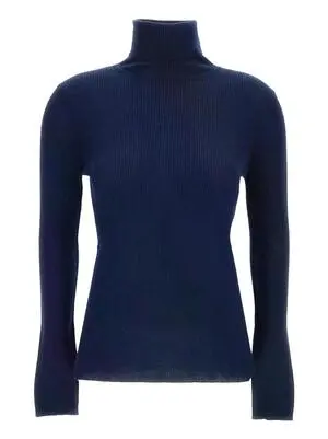 IRIE' Irie Ribbed Knit Roll Neck Sweater - Blue